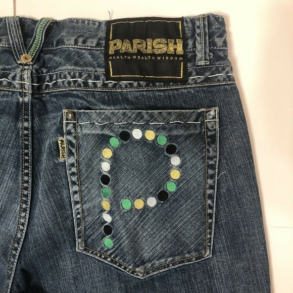 Parish | Jeans | Parish Mens Jeans Embellished 4x34 Blue Medium Wash ...